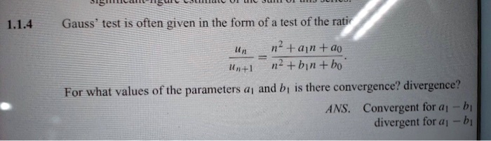 14 gauss test is often given in the form of a test of the ratic amn d0 ...