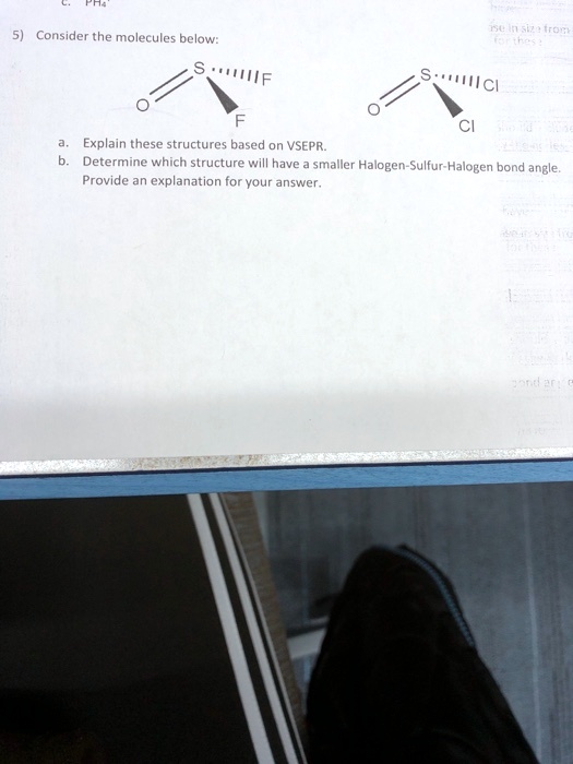 SOLVED: Consider the molecules below: Explain these structures based on VSEPR. Determine which ...