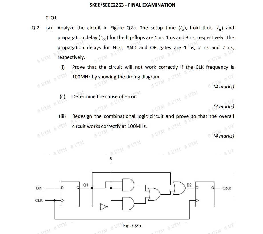 SOLVED: SKEE/SEEE2263 - FINAL EXAMINATION CL01 Q.2 (a) Analyze the ...