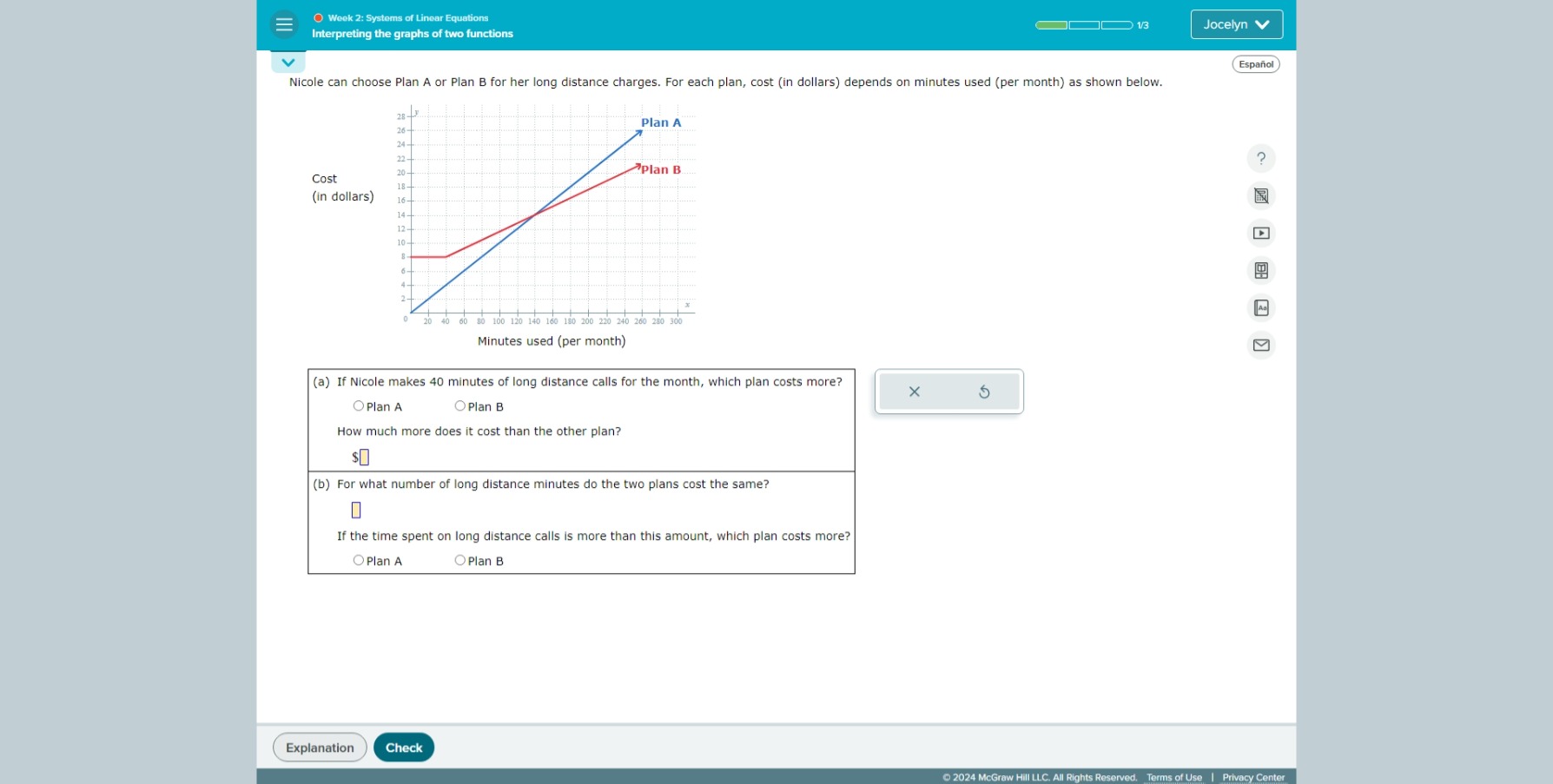 Week 2: Systems of Linear Equations Interpreting the graphs...