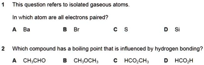SOLVED: This question refers to isolated gaseous atoms_ In which atom ...