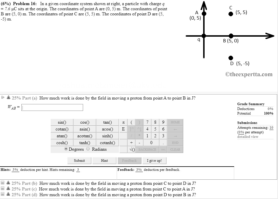 SOLVED: Problem 16: Given coordinate system shown at right; particle ... SOLVED: Problem 16: Given coordinate system shown at right; particle ...