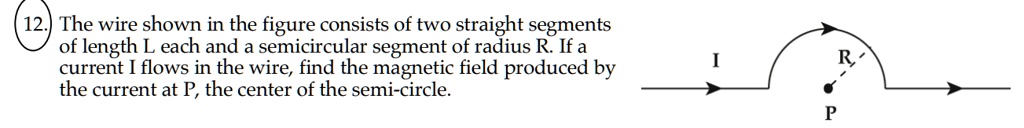 SOLVED: The wire shown in the figure consists of two straight segments of length L each and a ...