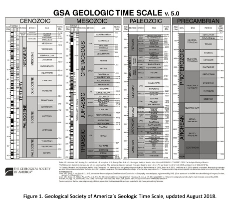 a looking at the geologic time scale above how does this compare to the ...