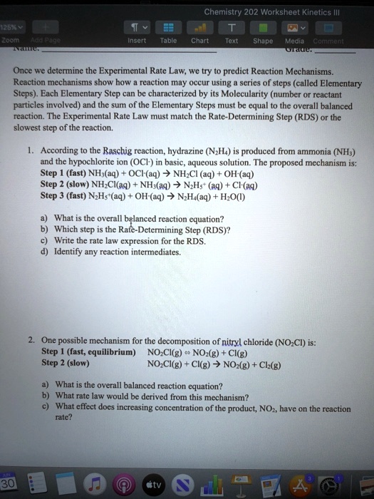 SOLVED:Chemistry 202 Worksheet Kinetics III UY 74 ' L HNsam Table Chart ...