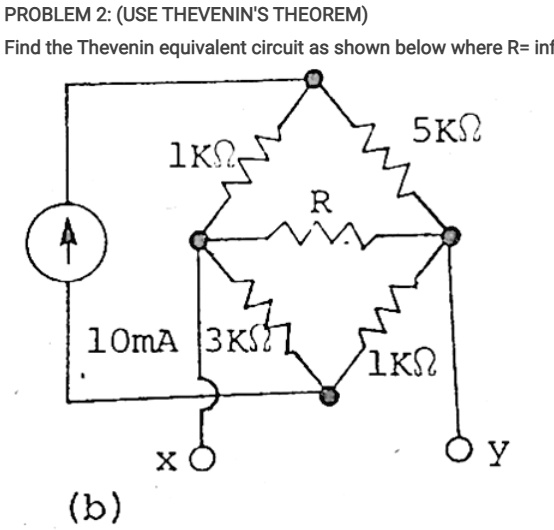 SOLVED: Thevenin's Theorem Find the Thevenin equivalent circuit as ...