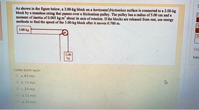 as shown the figurc below 300 kg block on horizontal frictionless surface block by connected to ...