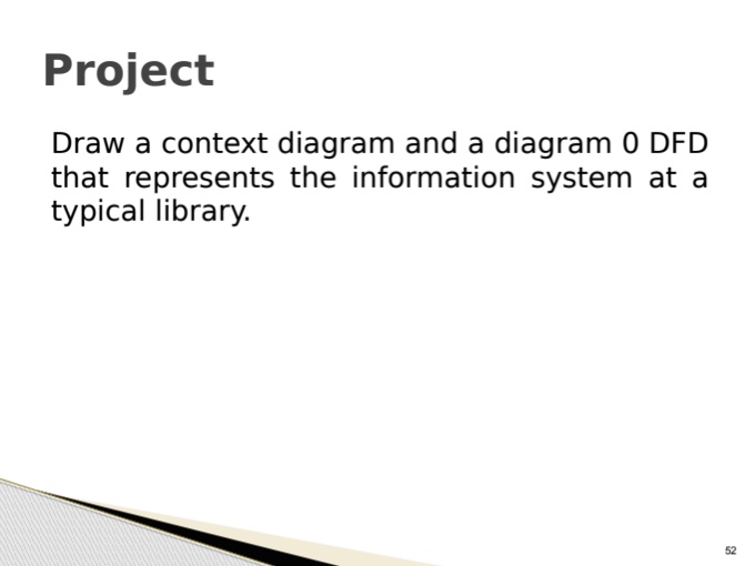 Project Draw a context diagram and a diagram 0 DFD that represents the ...
