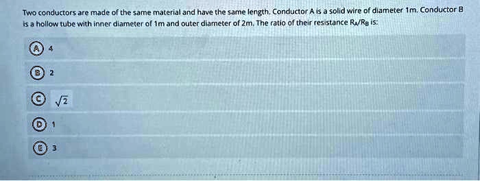 Two conductors are made of the same material and have the same length ...