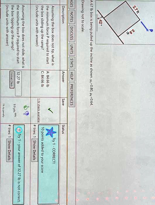 SOLVED: The box tipping up the ramp? The box sliding up the ramp ...