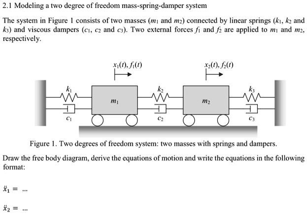 VIDEO solution: Text: 2.1 Modeling a two-degree-of-freedom mass-spring ...