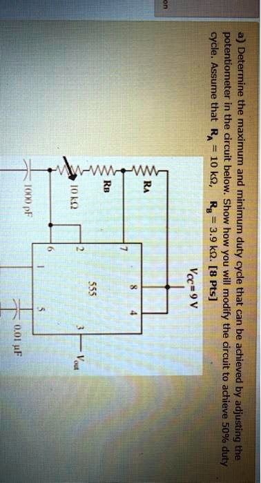 a) Determine the maximum and minimum duty cycle that can be achieved by ...