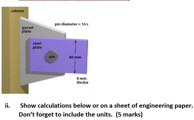 SOLVED: For the pin connection shown, determine the normal stress ...