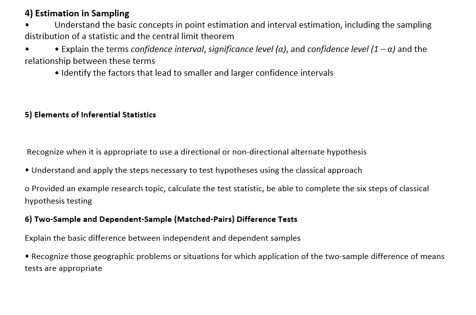 SOLVED: 4) Estimation in Sampling: Understand the basic concepts in ...