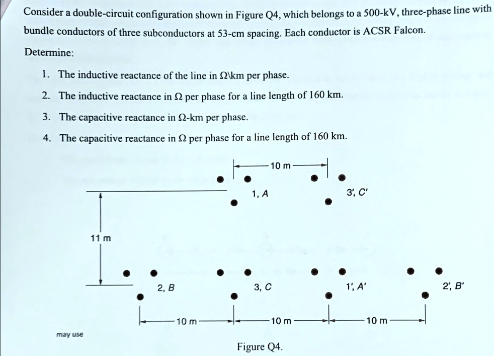 SOLVED: Consider a double-circuit configuration shown in Figure Q4 ...