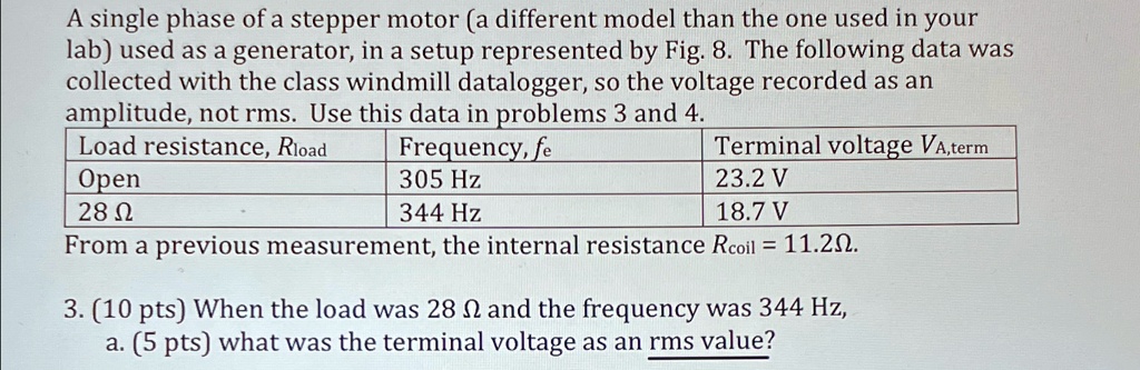 SOLVED: A single phase of a stepper motor (a different model than the ...