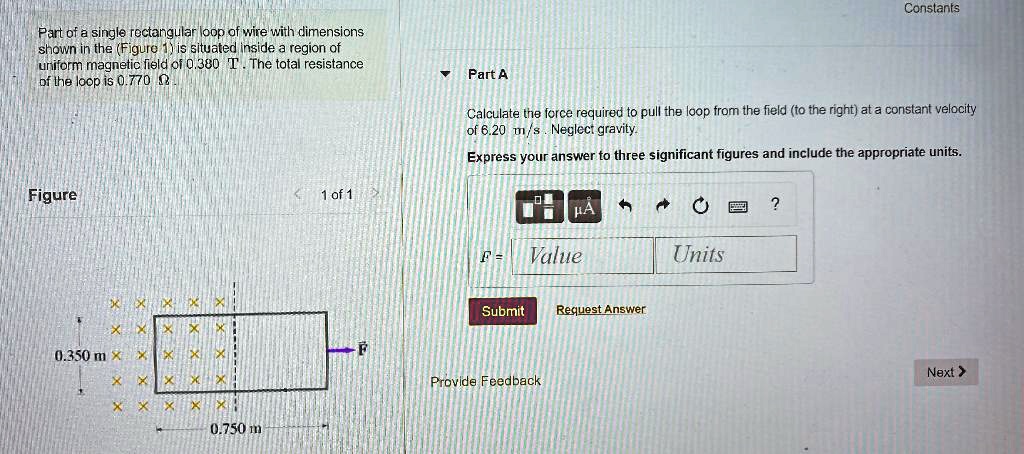 SOLVED:Conslants Part of a single Figcangusas) oop af wire with ...