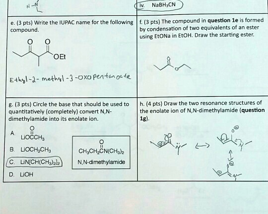 NaBHzCN(3 pts) Write the IUPAC name for the following… - SolvedLib NaBHzCN(3 pts) Write the IUPAC name for the following… - SolvedLib