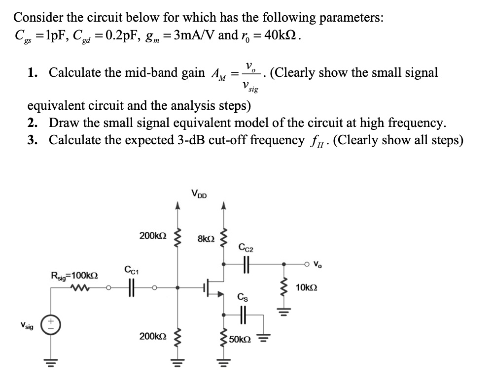 SOLVED: Consider the circuit below, which has the following parameters ...