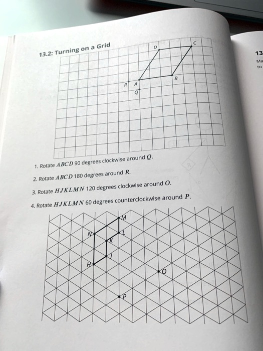 grid 132 turning on around rotote abcd 90 degrees clockwise degrees ...