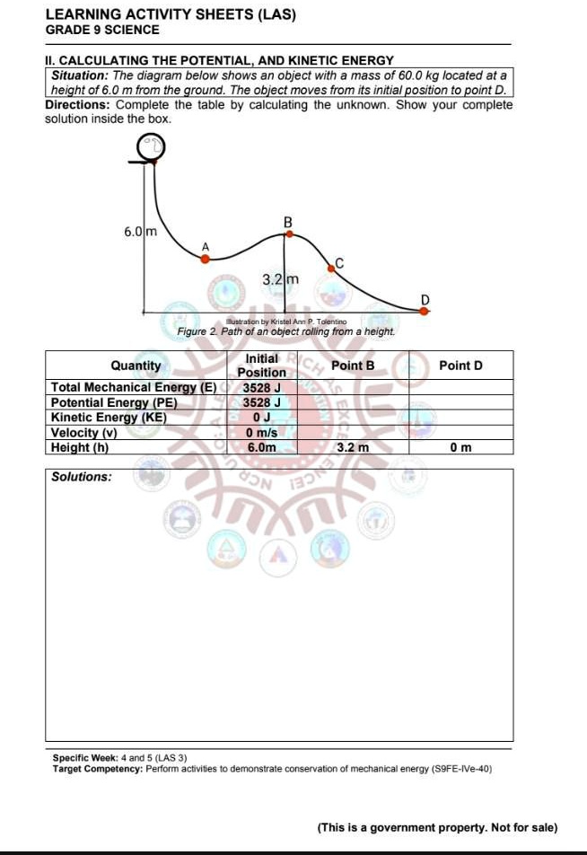 LEARNING ACTIVITY SHEETS (LAS) GRADE 9 SCIENCE II. CALCULATING THE ...