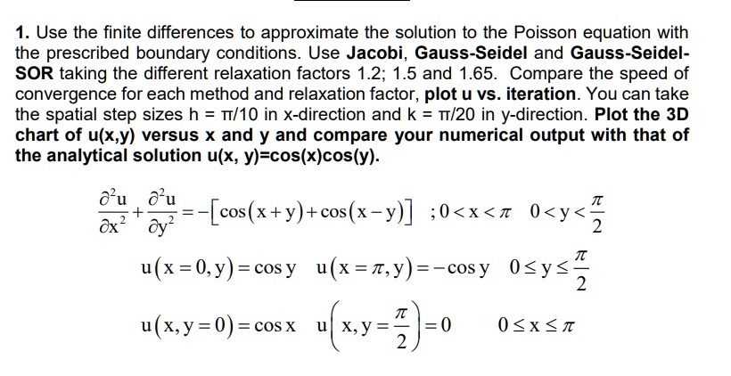 SOLVED: Use the finite differences to approximate the solution to the ...
