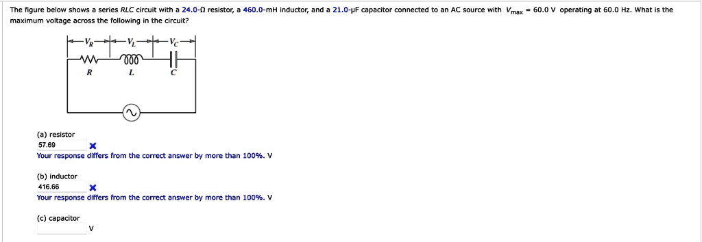 SOLVED: The figure below shows a series RLC circuit with a 24.0- resistor, a 460.0-mH inductor ...