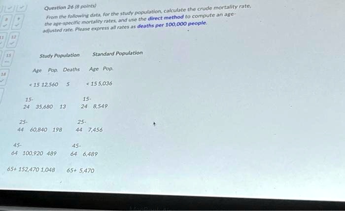 SOLVED: Question 26 (8 points) From the following data, for the study ...