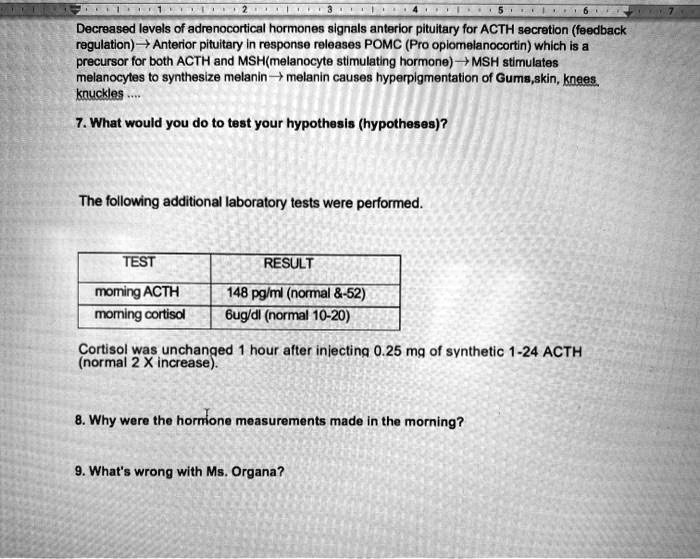 SOLVED:Decreased levels of adrenocortical hormones signals anterior ...