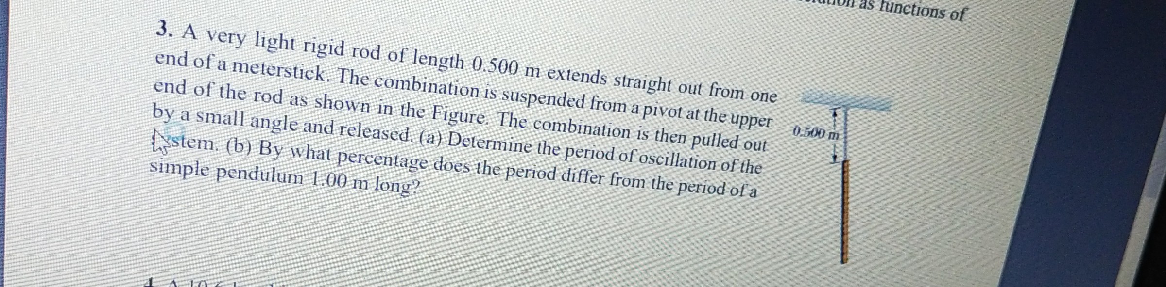 SOLVED: 3. A very light rigid rod of length 0.500 m extends straight ...