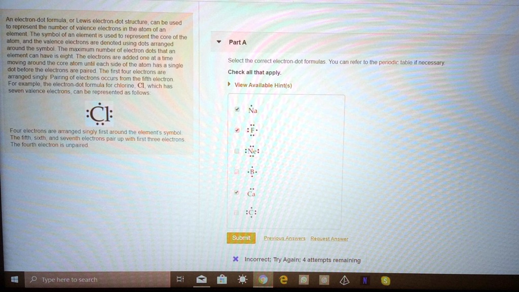 SOLVED: An electron-dot fammula Lewis electron-dot structure can be ...