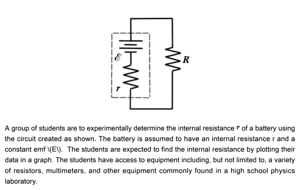 A group of students are to experimentally determine the internal ...