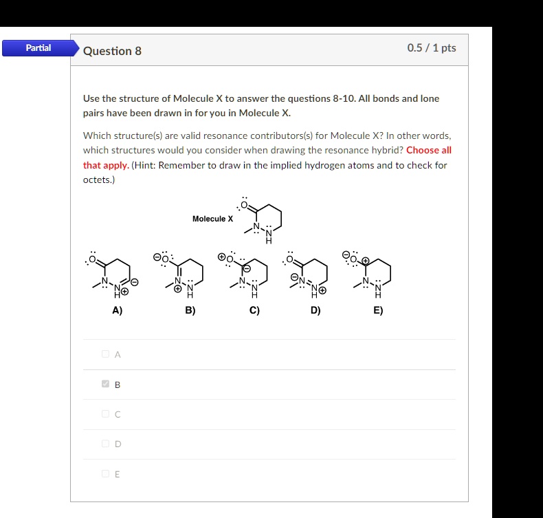 SOLVED: The answer is not only B, but that is the only one that works (I think). Partial ...