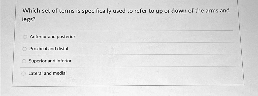 Which set of terms is specifically used to refer to up or down of the ...