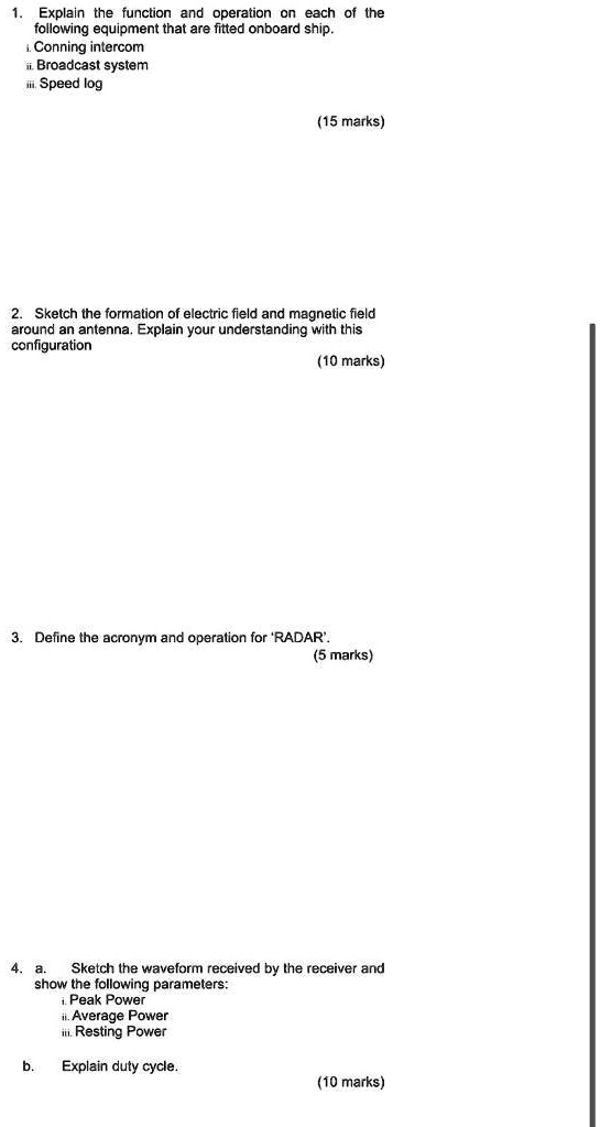 1. Explain the function and operation on each of the following ...