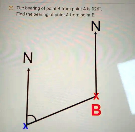 SOLVED: The " bearing of point B from point A is 026* Find the bearing ...