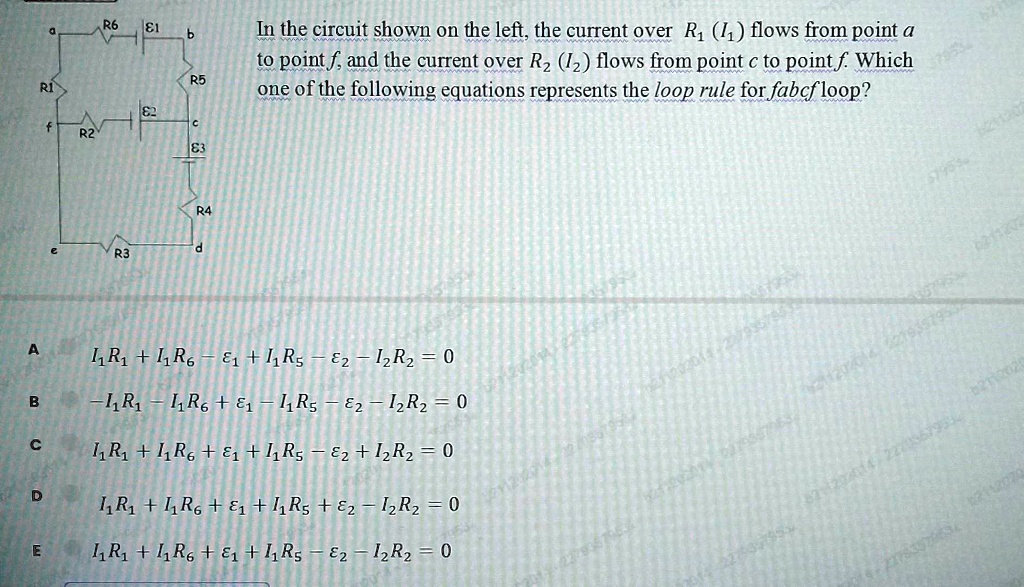 SOLVED: Texts: R6 In the circuit shown on the left, the current over R ...