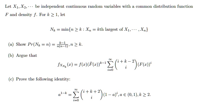 Solved Let X1 X2 Be Independent Continuous Random Variables With A Common Distribution