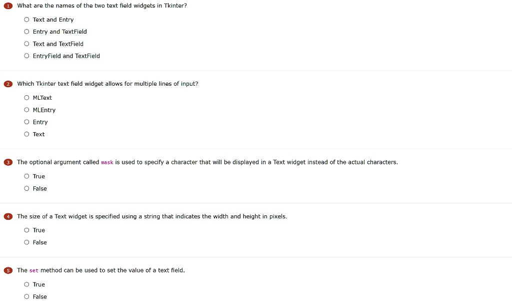 Solved Python Refactor Quick Checks 1 What Are The Names Of The Two Text Field Widgets In 