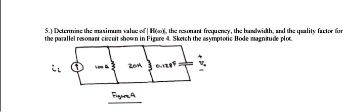 5.) Determine the maximum value of | H(ω)|, the resonant frequency, the bandwidth, and the ...