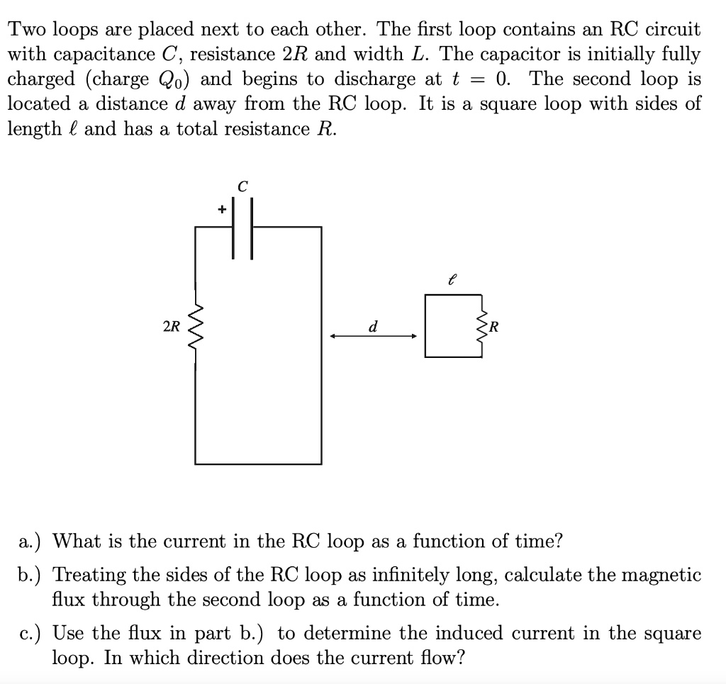 SOLVED: Two loops are placed next to each other. The first loop ...