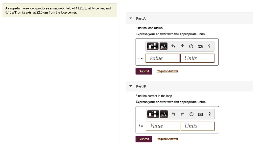 A single-turn wire loop produces a magnetic field of 41.2 µT at its ...