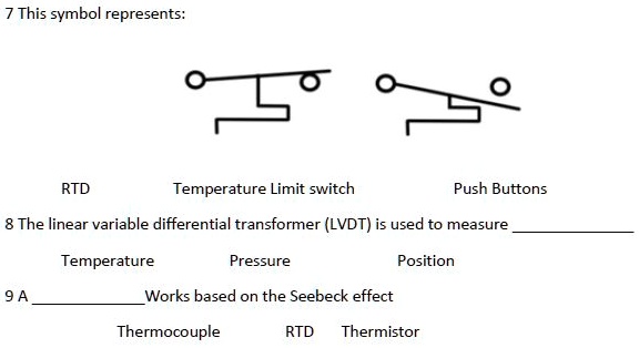 7 This symbol represents: RTD Temperature Limit switch Push Buttons 8 ...