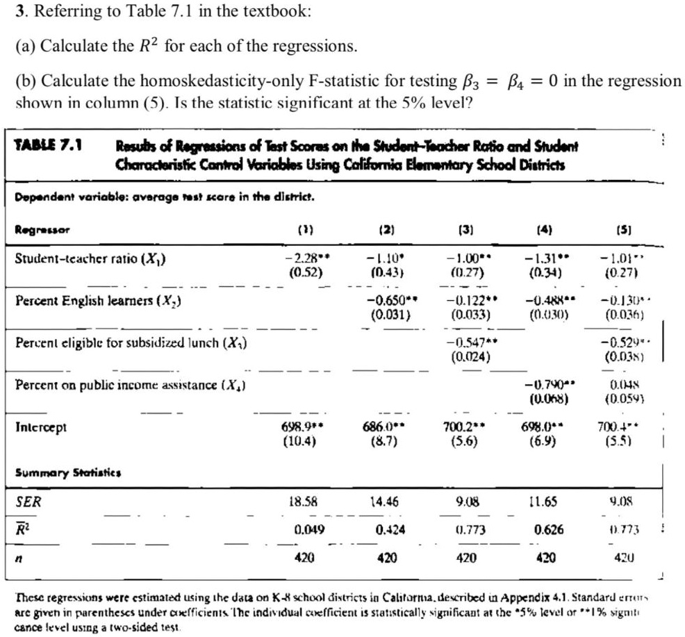 3 referring to table 71 in the textbook a calculate the r2 for each of ...