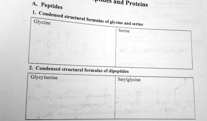 SOLVED: Text: CS and Proteins Peptides: Condensed structural formulas ...