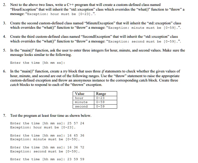 Solved Next To The Above Two Lines Write A C Program That Will Create A Custom Defined Class