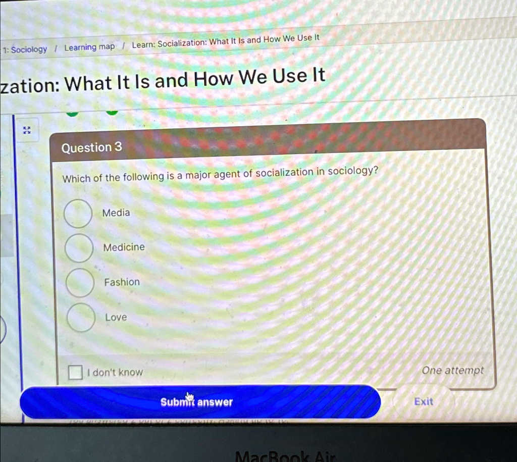 SOLVED: 1: Sociology / Learning map / Learn: Socialization: What It Is ...