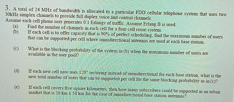3 4 total of 24 mhz of bandwidth is allocated to particular fdd 3okhz simplex channels to ...