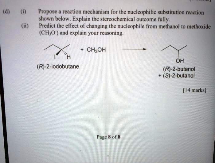 SOLVED: Propose a reaction mechanism for the nucleophilic substitution ...