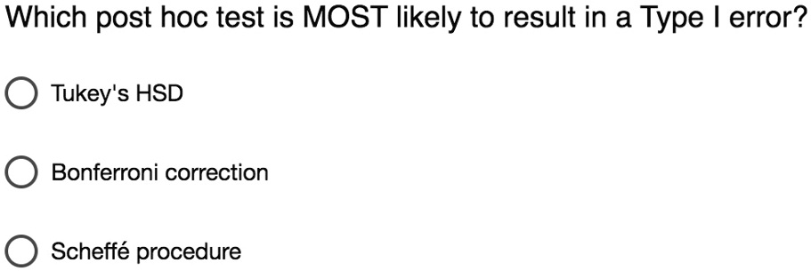 VIDEO solution: Which post hoc test is MOST likely to result in a Type ...